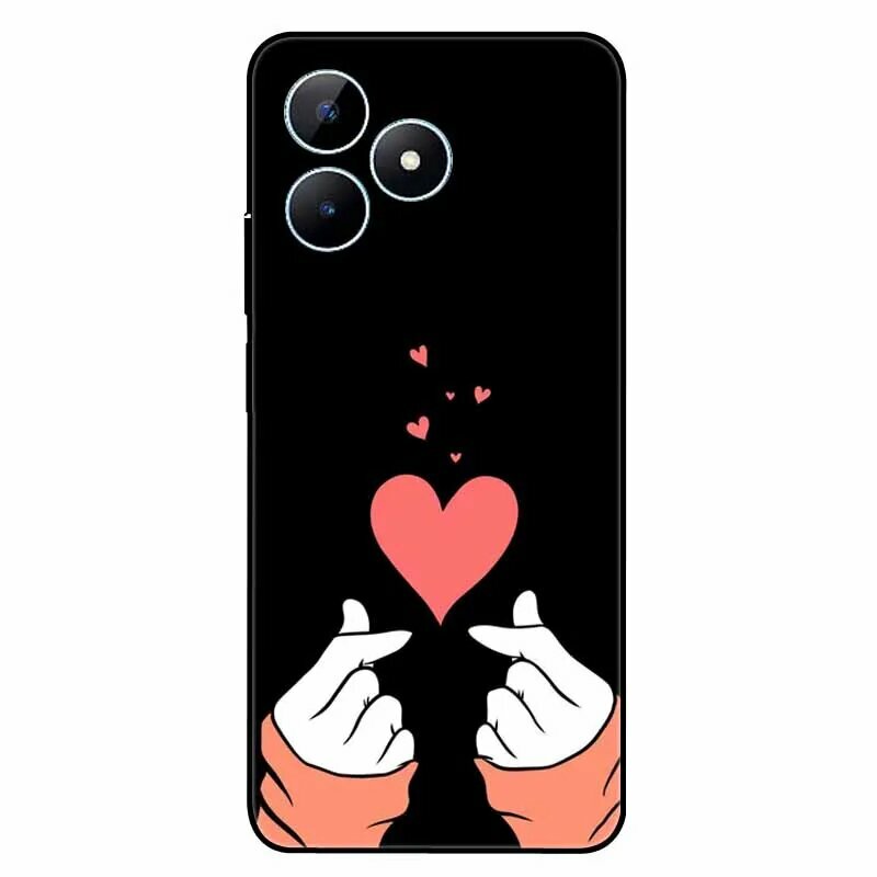 Для Realme Note 50, силиконовый роскошный мягкий чехол из ТПУ для Realme Note 50 4G, Черный, 7