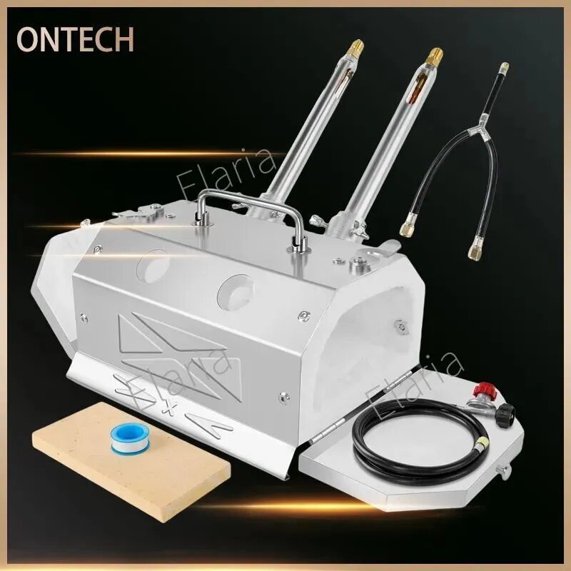 Портативный газовый горн ONTECH с двойной горелкой для ковки, портативный кузнечный горн