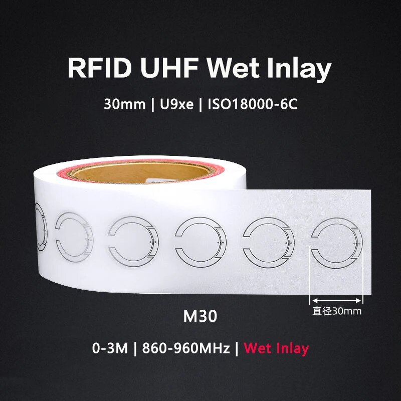 RFID UHF Wet Inlay 30mm NXP U9xe ISO18000-6C