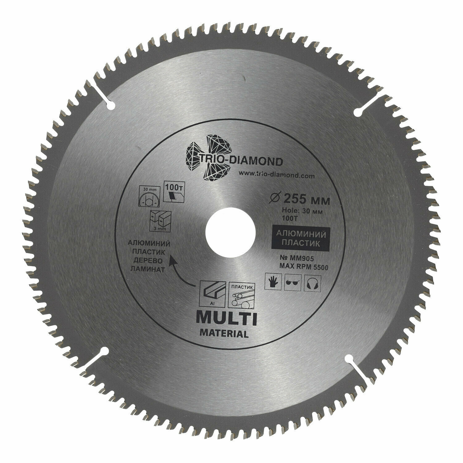 Диск пильный Trio-Diamond по мультиматериалам 255х100Т(30/20мм) MM905