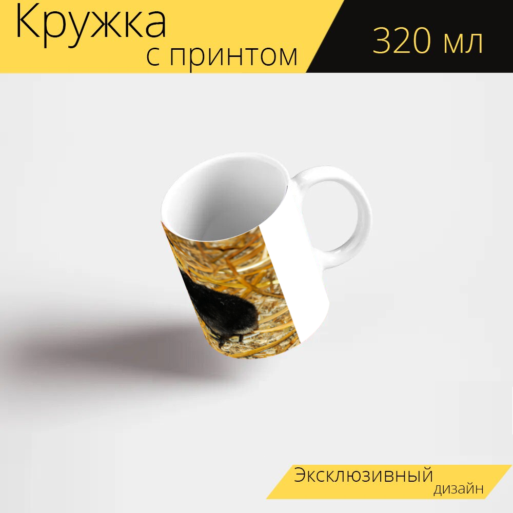 Кружка с рисунком, принтом "Курица, цыпленок, пушистый" 320 мл.