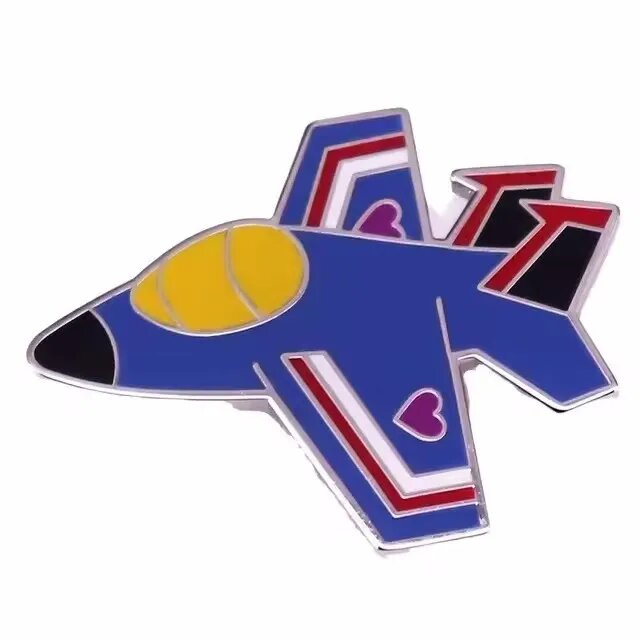 Булавка эмалированная самолет TAKARA TOMY, темно-синий, цвет 9