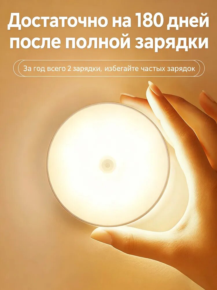 Ночник лампа настольная светильник с датчиком движения беспроводной
