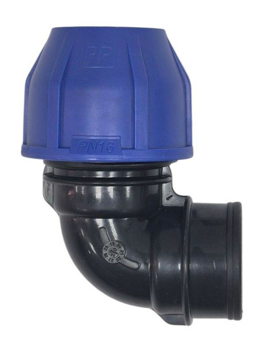 Отвод компрессионный для труб ПНД, ВР 32x1", PN16 (14529 (RTP))