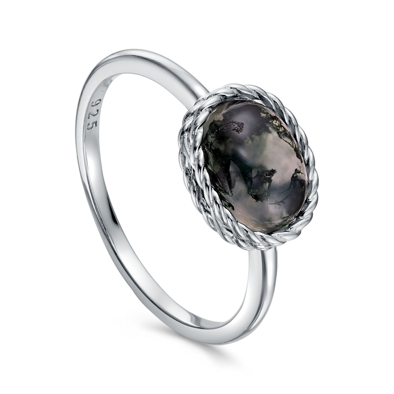 Кольцо тонкое, серебро, 925 проба, агат