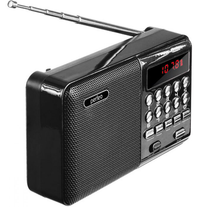 Радиоприемник Perfeo Palm Next Bluetooth 5.3, MP3, FM, цифровой - черный
