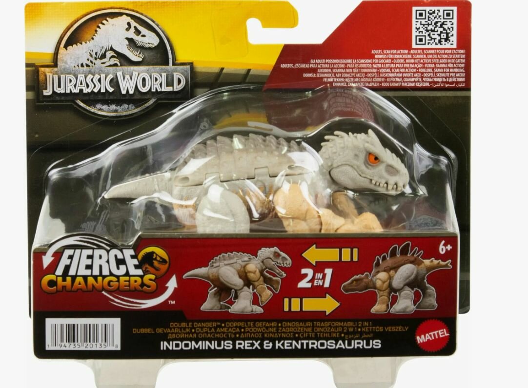 Фигурка-трансформер "Jurassic World Indominus Rex&Kentrosaurus" HVB17, коллекционная, 10 см
