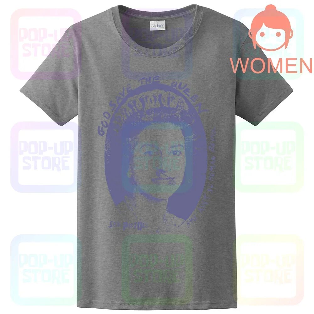 Футболка Sex Pistols "God Save The Queen" серая WOMEN-GRAY