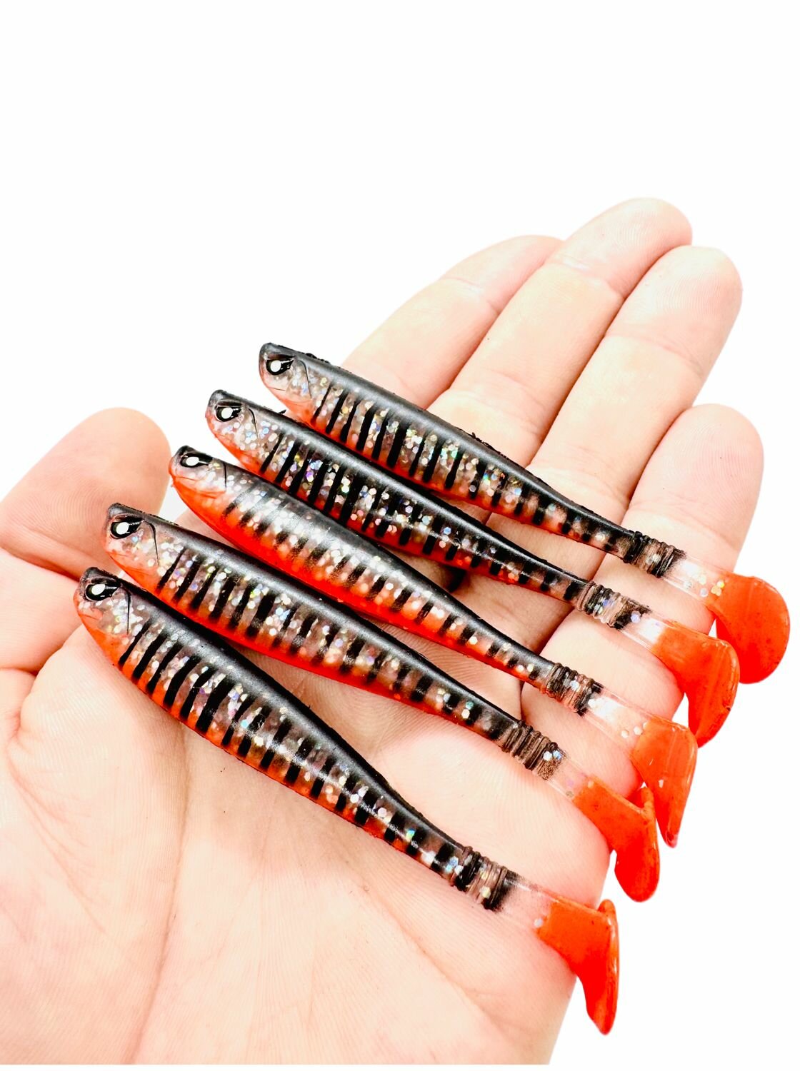 Силиконовые приманки для рыбалки; Силиконовые приманки; виброхвосты; 5шт 4 дюйма