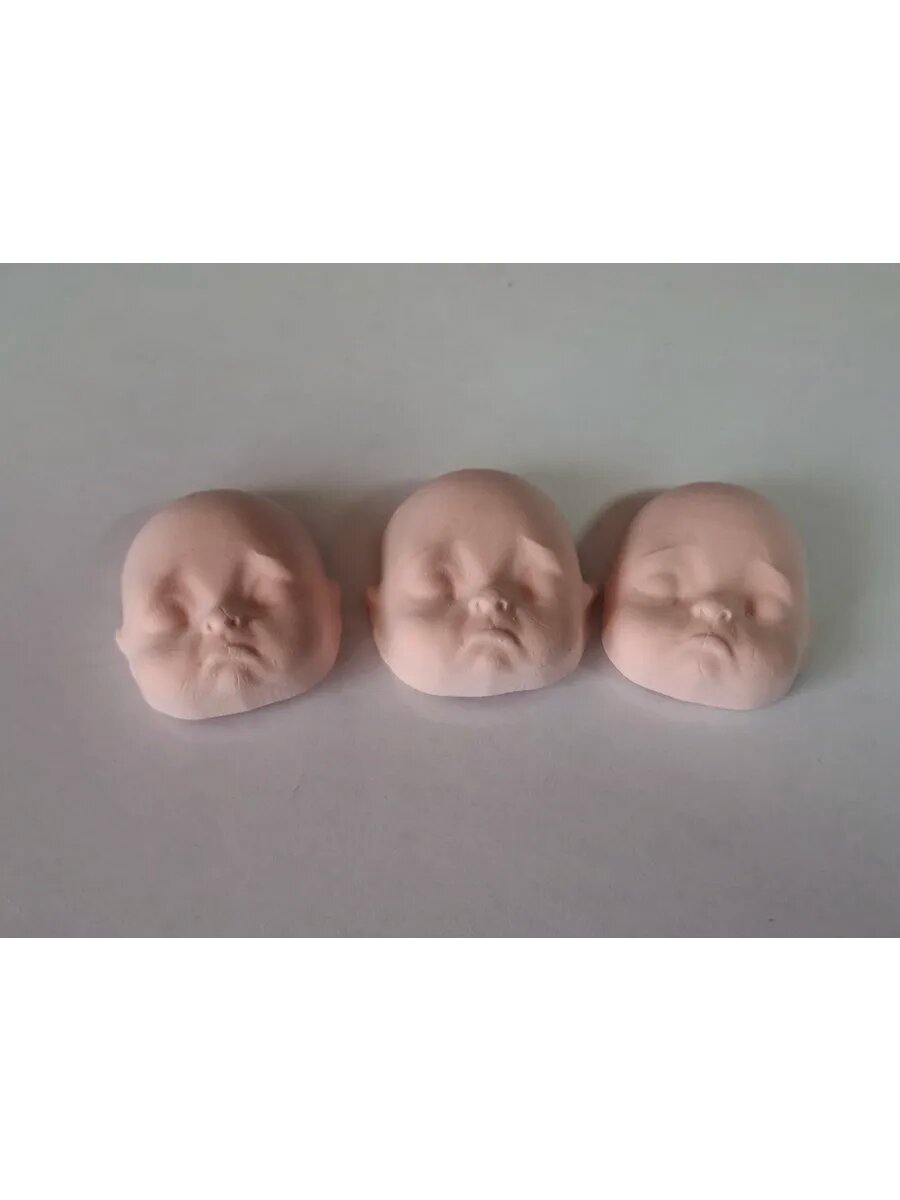 Набор лиц для ватной игрушки - 3 шт, цвет - беж