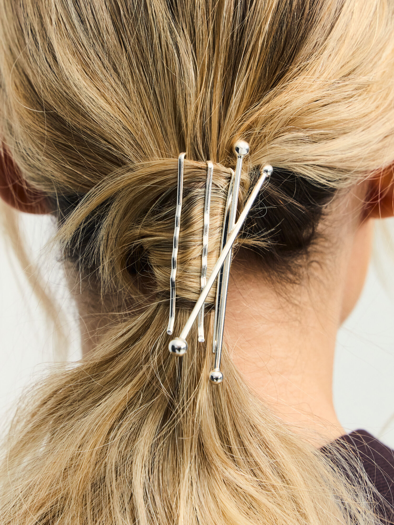 Набор заколок для волос Zarina, 4 штуки, цвет серебро, ZR2604061304-7