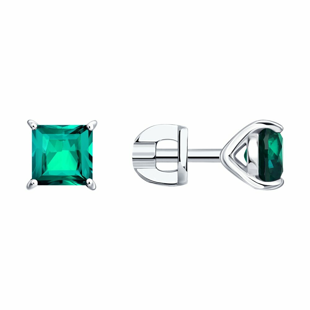 Серьги, серебро, 925 проба, родирование