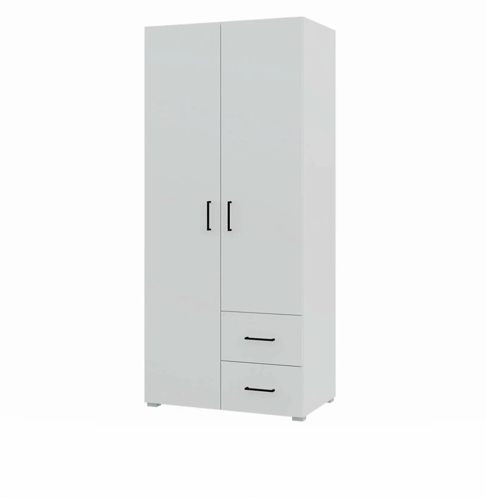 Шкаф распашной Виктор с 2-мя ящиками белый, 800х1824х510 мм, ЛДСП