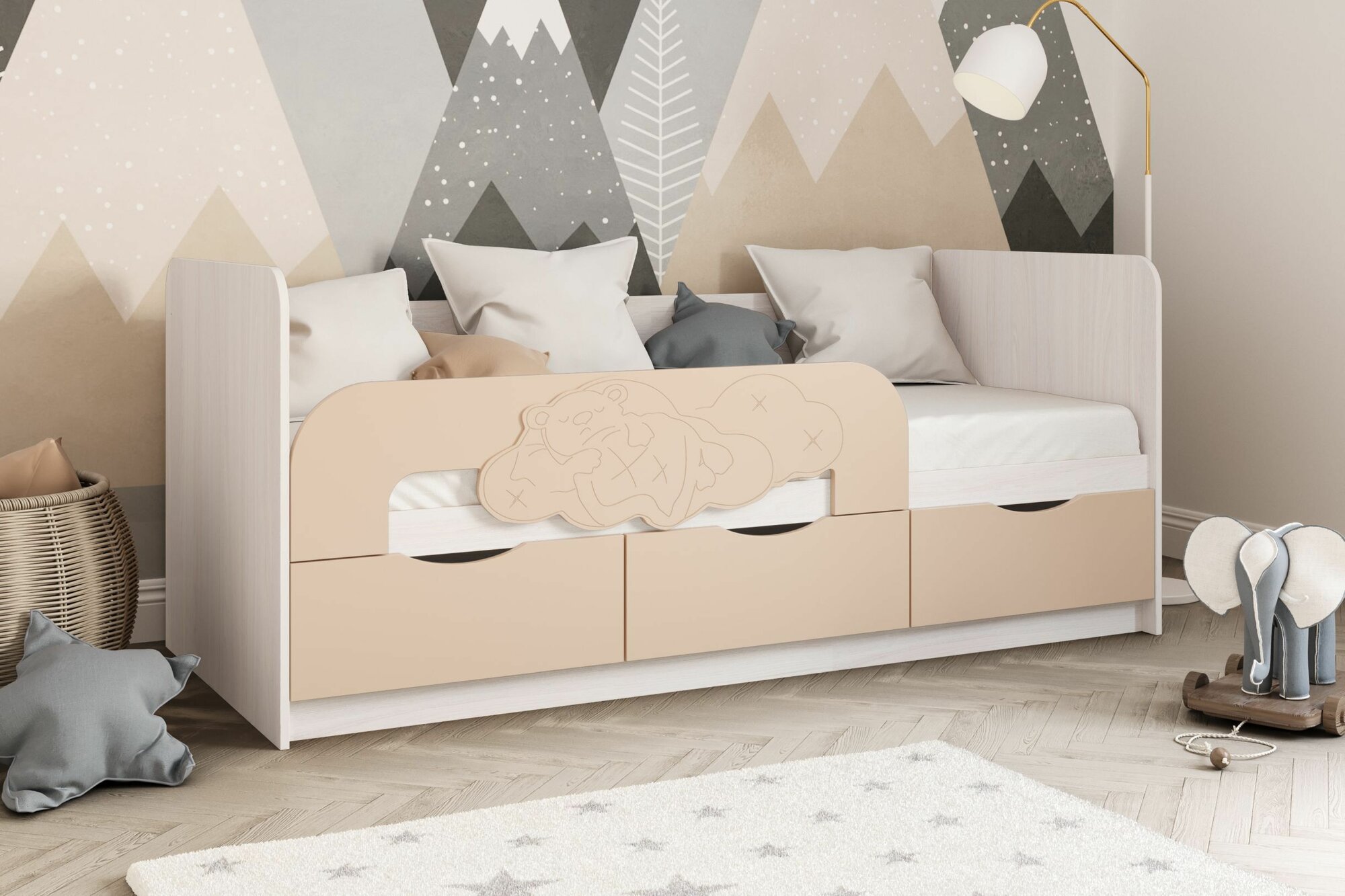 Детская кровать 1632 Мишки