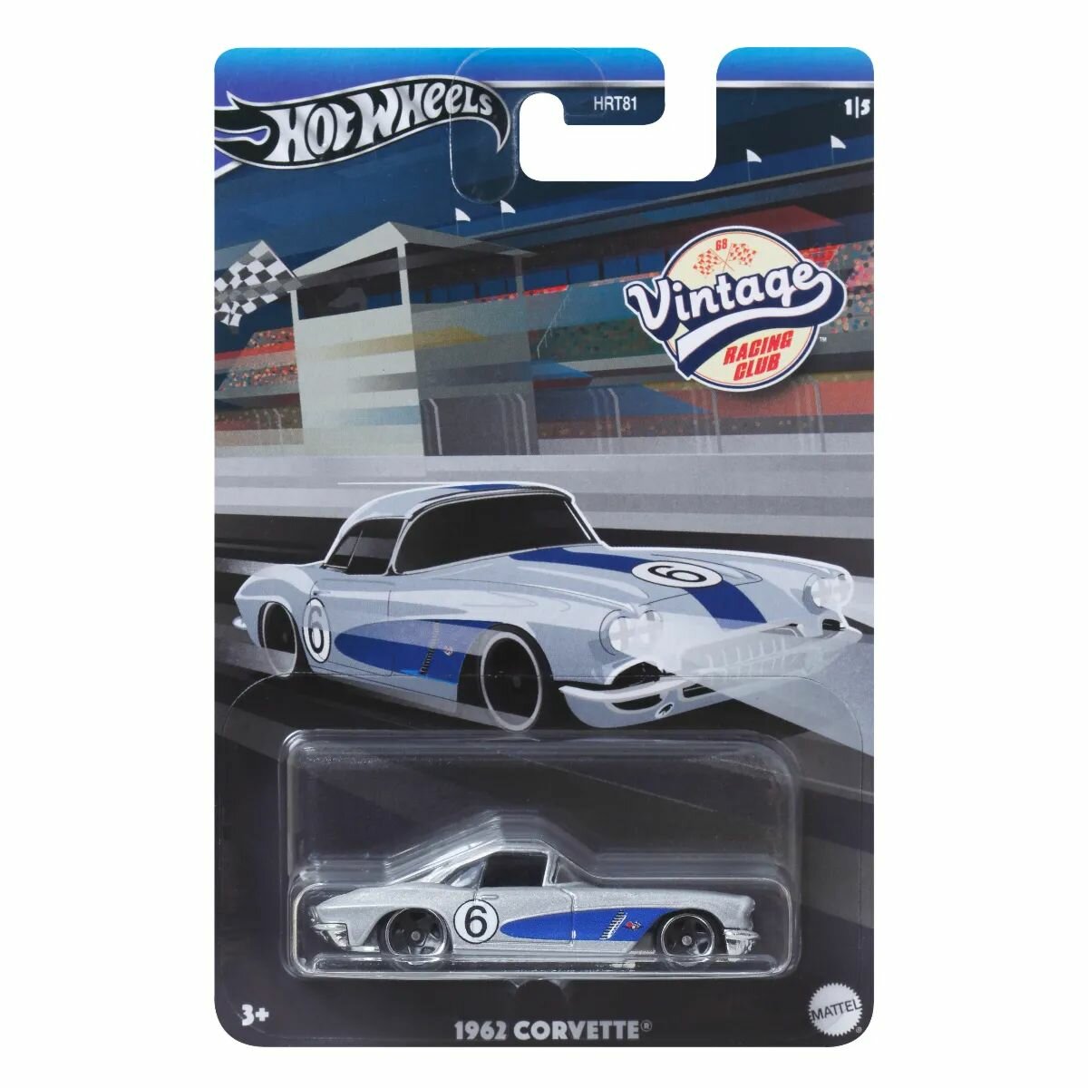 Машинка Hot Wheels коллекционная Vintage 1962 Corvette