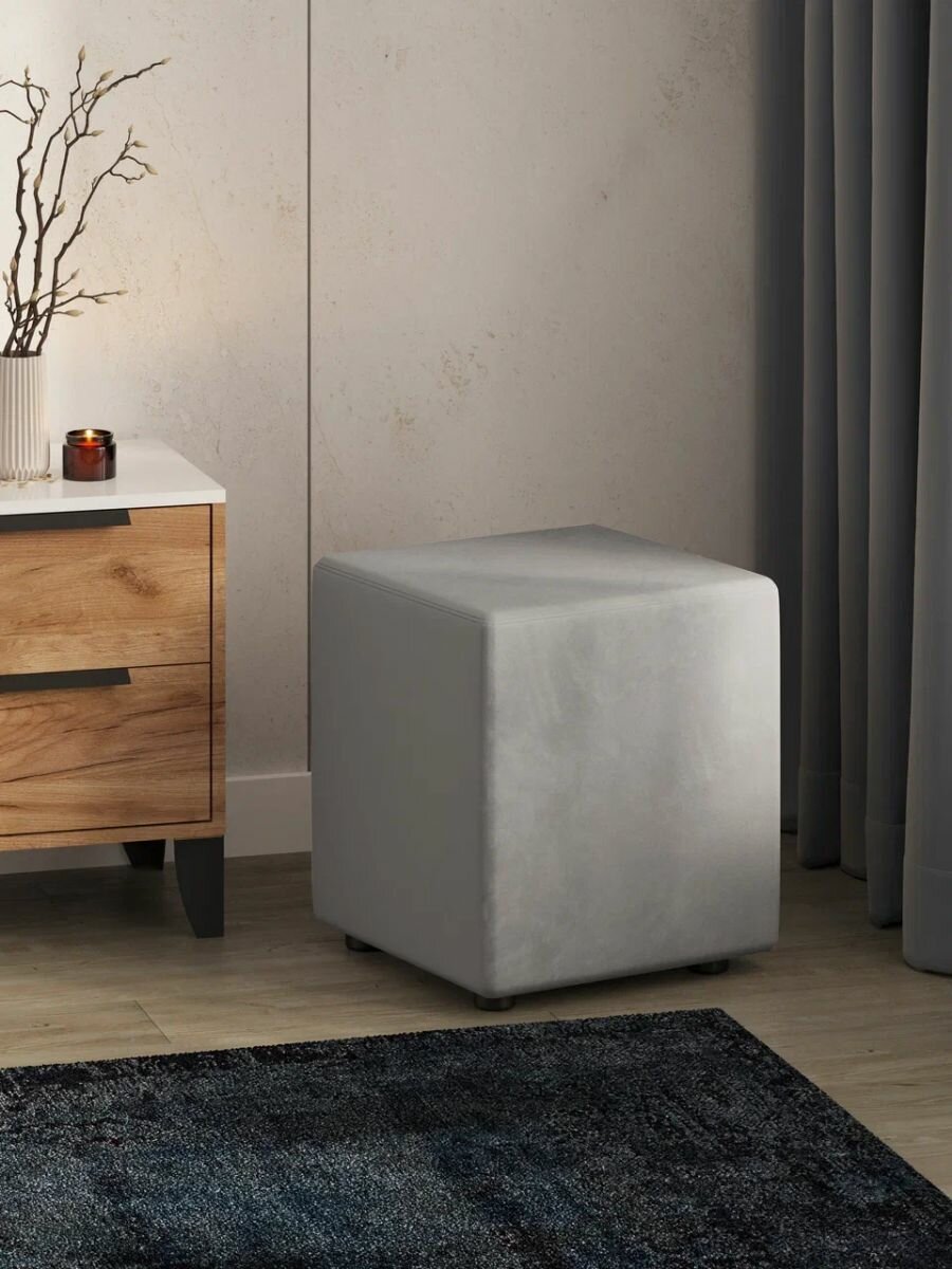 Домани Пуф Майнер, 425х445х425, Светло-серый