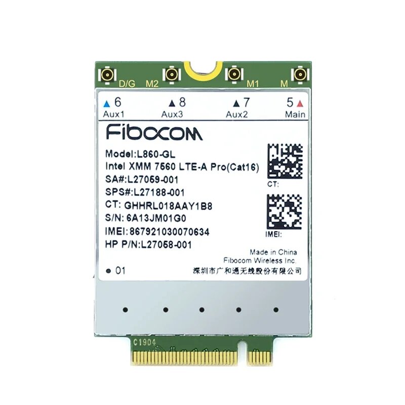 Fibocom L860-GL 4G LTE модуль для HP Elitebook