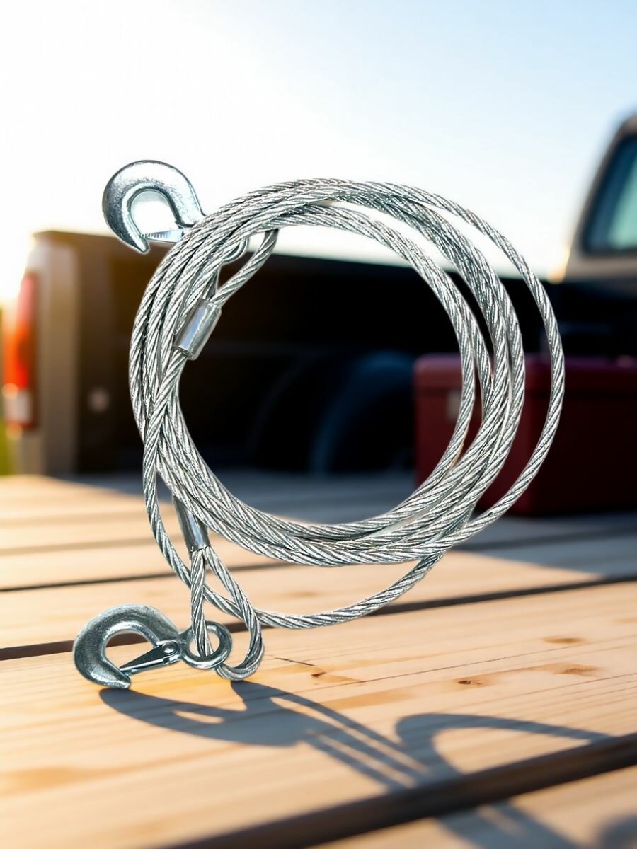 Трос буксировочный стальной 3,5т. 5м. Ф-8мм.