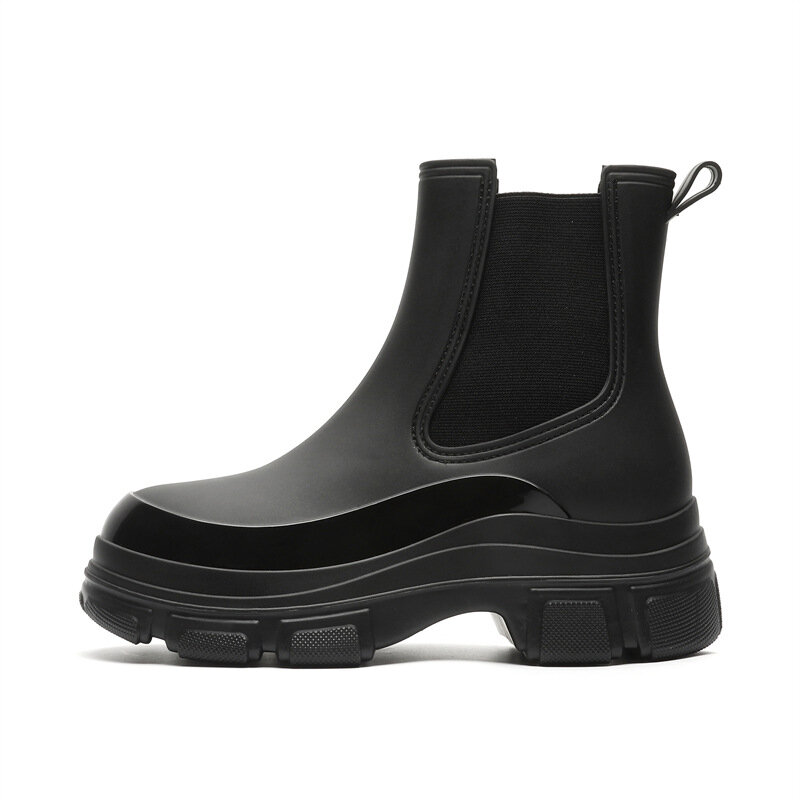 Модные женские резиновые сапоги, водонепроницаемая обувь, сапоги «Мартин», сапоги на толстой подошве, нескользящие сапоги для воды, резиновая обувь для активного отдыха. Размер обуви. EU:36