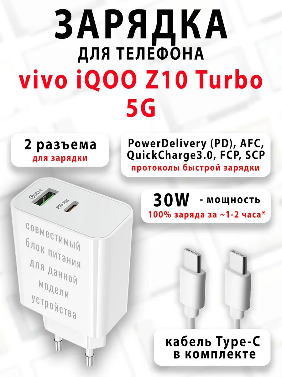 Зарядное устройство для телефона vivo iQOO Z10 Turbo 5G