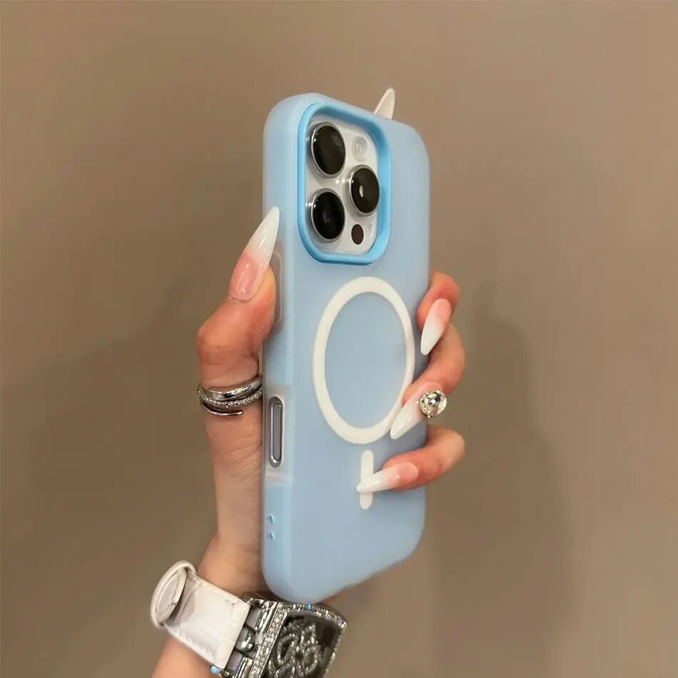 Роскошный Силиконовый Чехол Candy Color С MagSafe Для Беспроводной Синий, Blue, For iphone 13Promax
