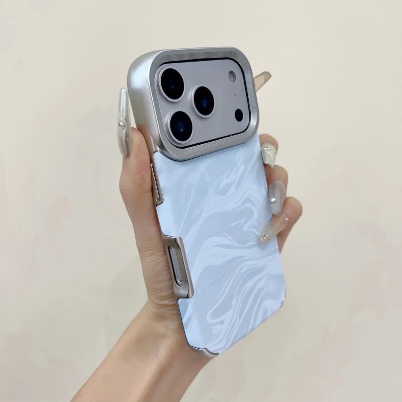 Чехол с гальваническим покрытием и эффектом водной ряби для iPhone 17 Air 16 15 14 13 12 11 Pro Max Plus, противоударный, мягкий, в стиле Candy Armor Funda