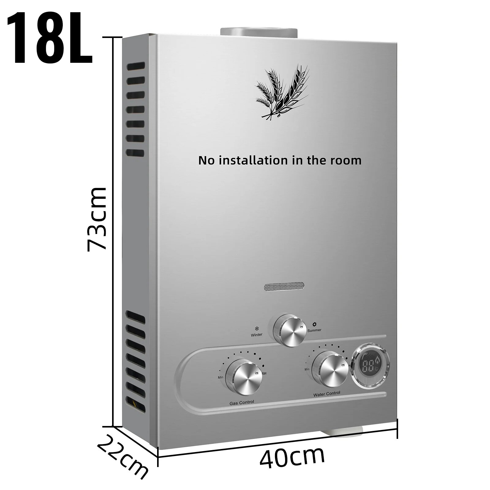 Газовый проточный водонагреватель 18 л/мин