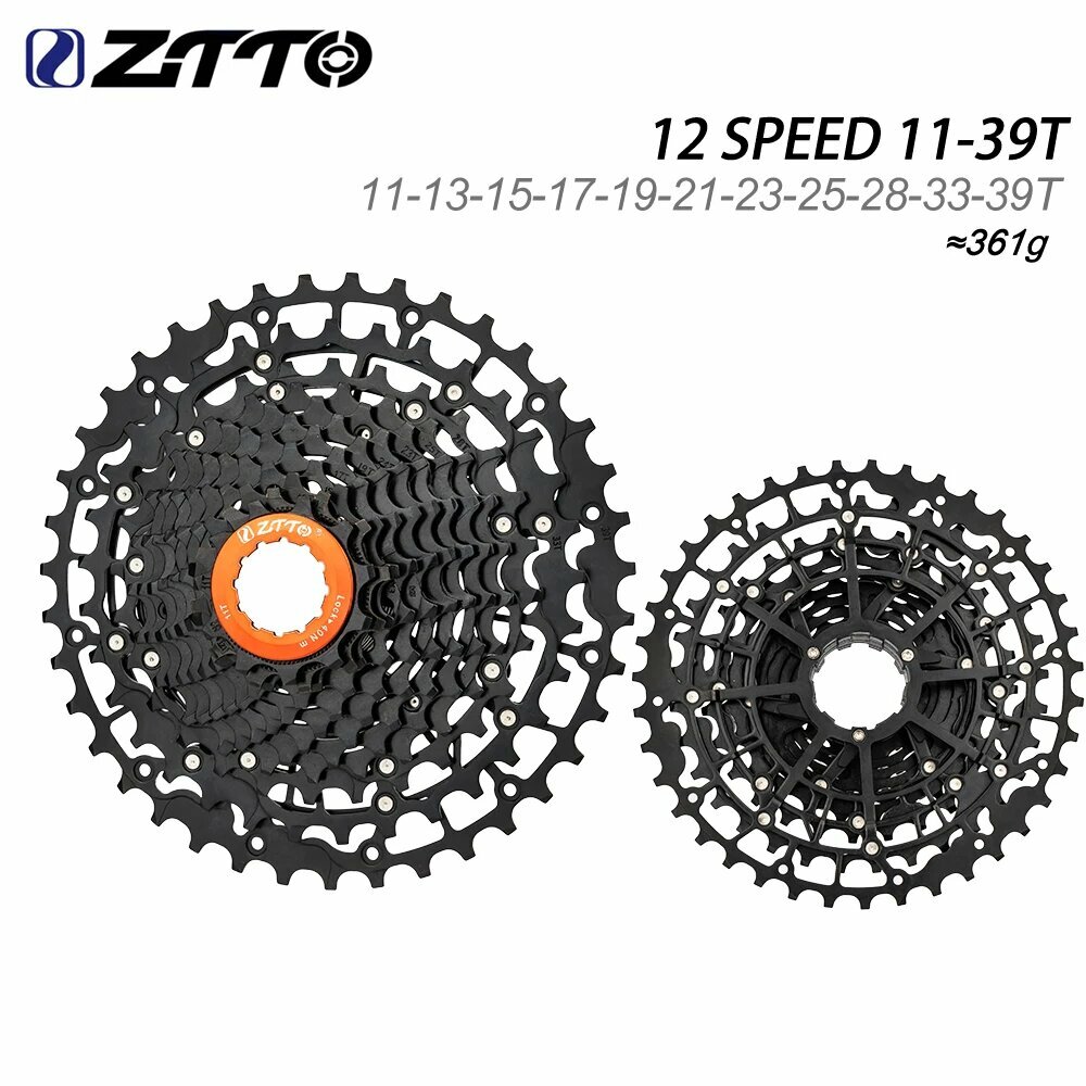 ZTTO MTB Road кассета стальная 9/10/11/12 скоростей Road 12s 39T Black