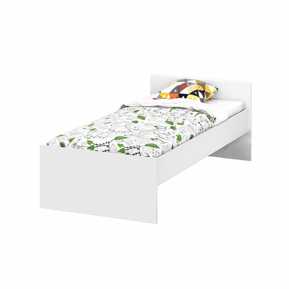 Кровать Токио, односпальная 90х200, без ящиков, цвет Белый текстурный