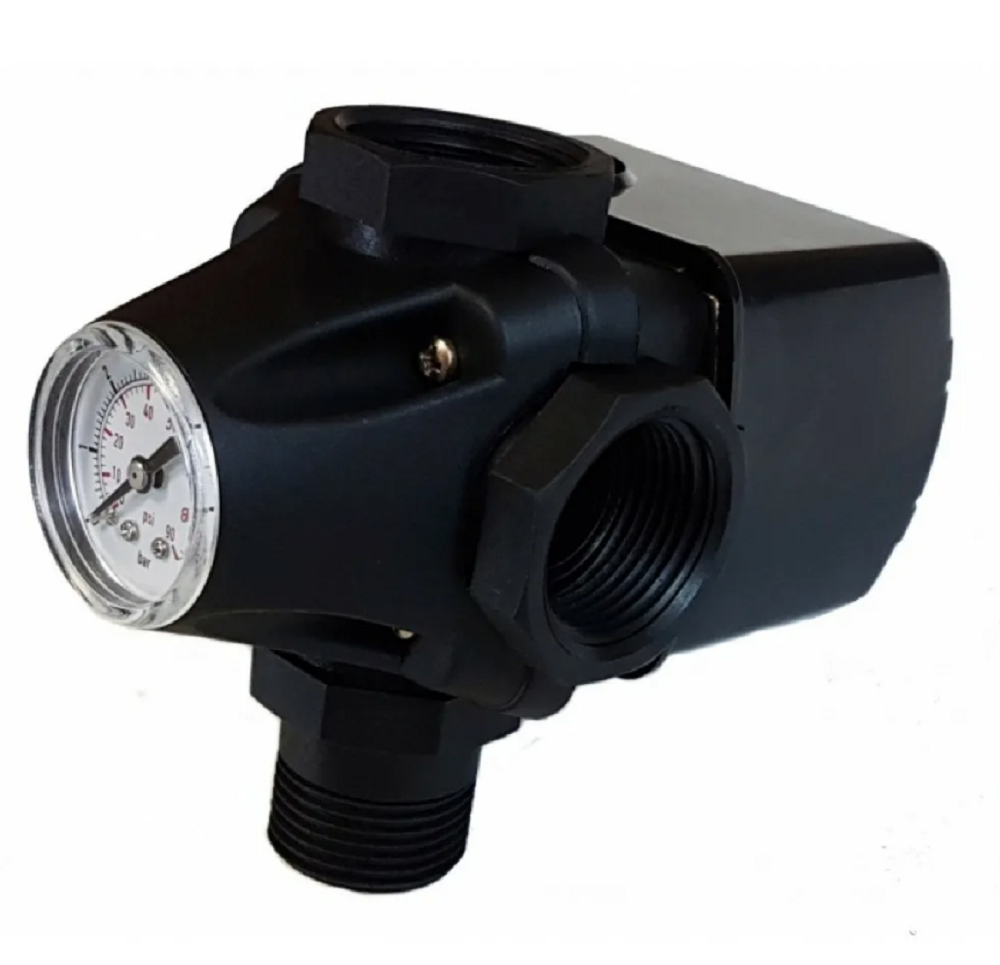 Реле давления с манометром "Vodotok" РС-3В, с кабелем, черный