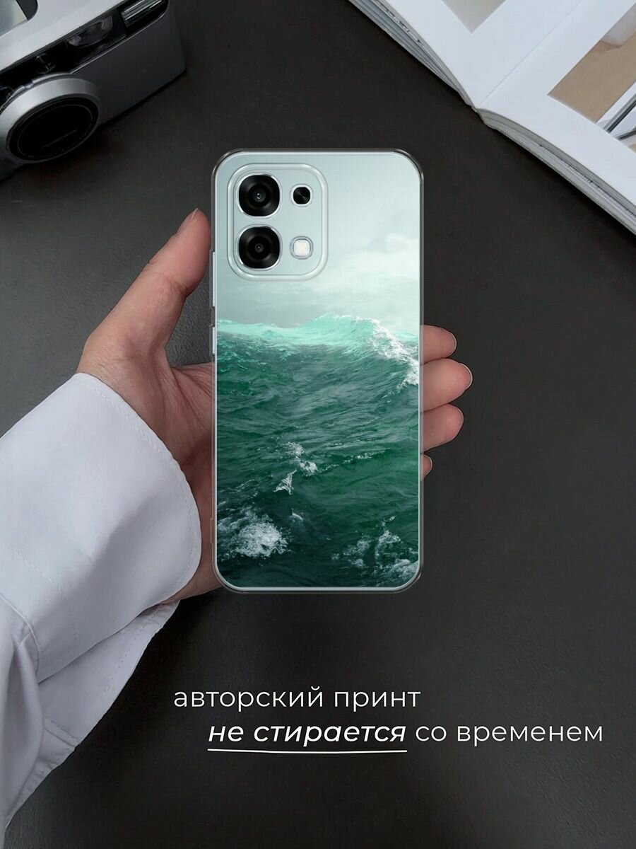 Силиконовый чехол на Oppo A6 Pro / Оппо A6 Про с принтом Волны 12 — фото 1