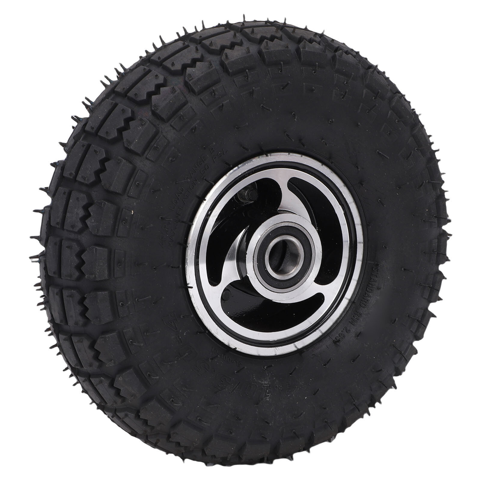 Шина для тачки 10 дюймов 3,5-4, ступица из сплава, резиновая 250 кг, несущая тележка, запасная часть колеса для картинга