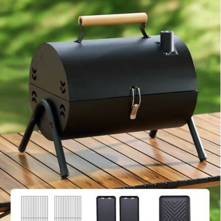Дровяная печь-камин, небольшая бытовая угольная печь, утолщённый портативный гриль для барбекю в помещении, печь для барбекю на открытом воздухе для кемпинга.