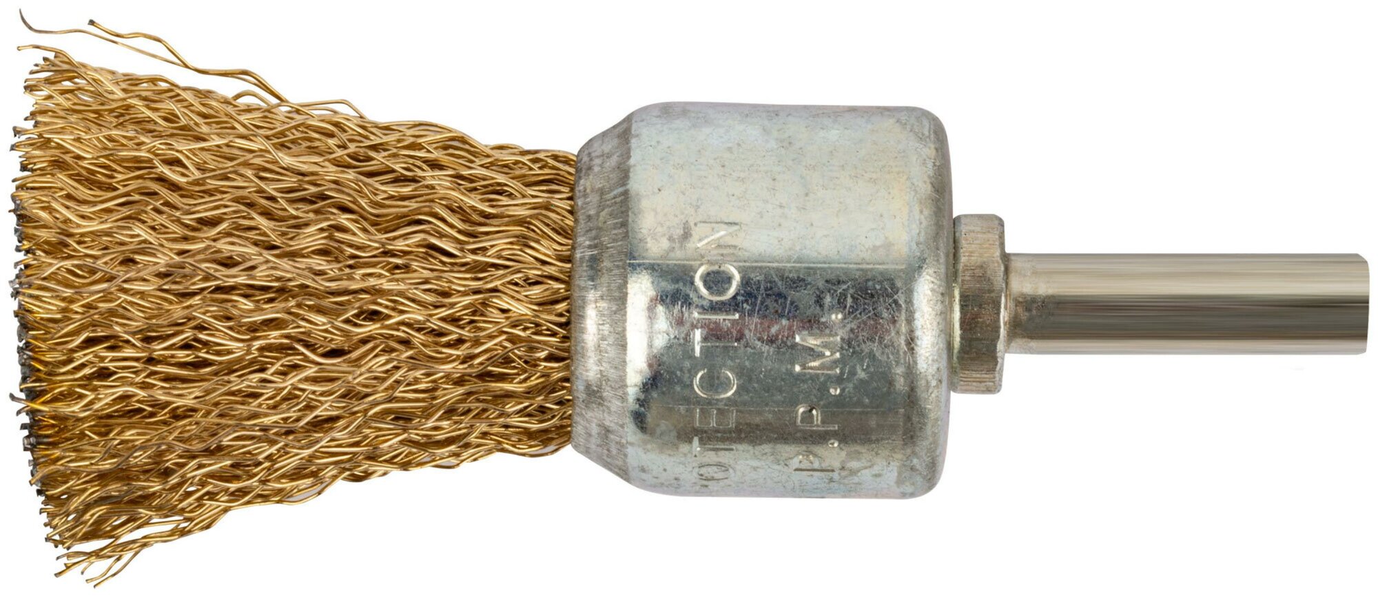 Корщетка-венчик, со шпилькой, стальная латунированная волнистая проволока 24 мм