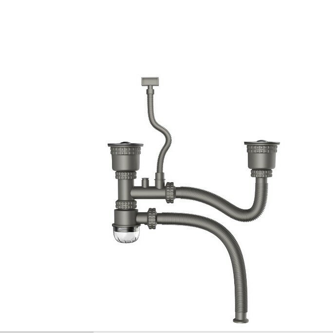 Полный комплект дренажных аксессуаров для кухонных одинарных и двойных сливов, тройник для сливной трубы с защитой от запаха.