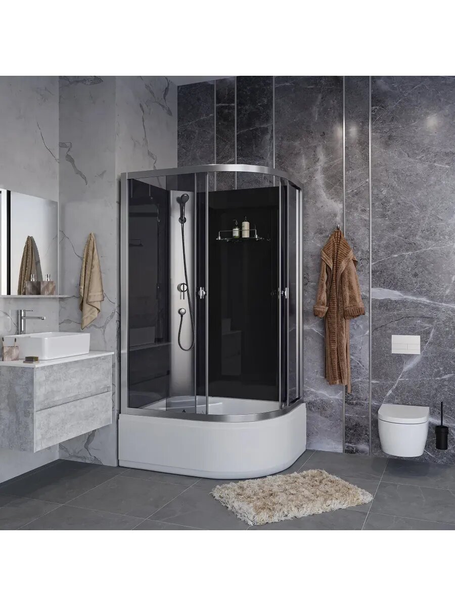 Душевая кабина Niagara ECO E110/80/40L, с поддоном, угловой, левая, 110 см x 80 см