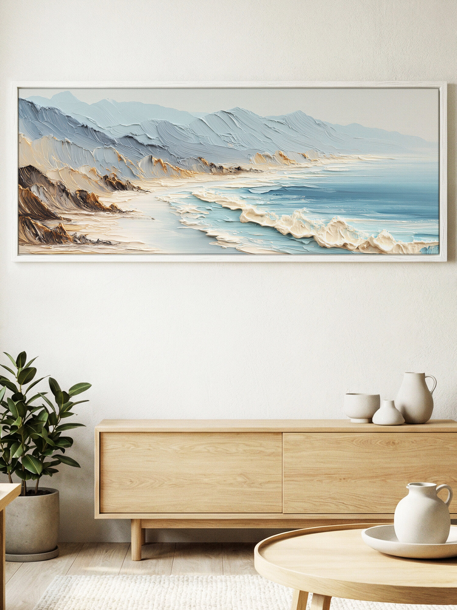 Картина Postermarket в светлой раме Абстракция" на холсте с подрамником 45 х 115 см