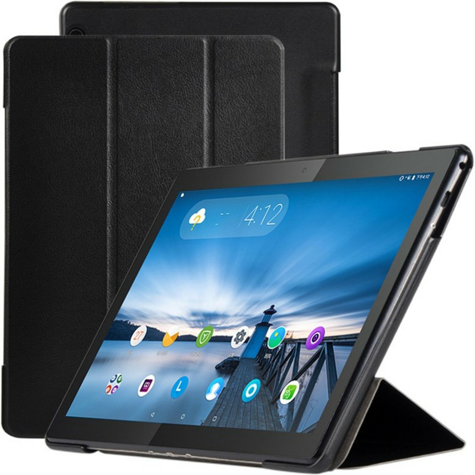 Чехол-обложка MyPads для Lenovo Tab M10 TB-X605F/M тонкий умный кожаный с подставкой черный