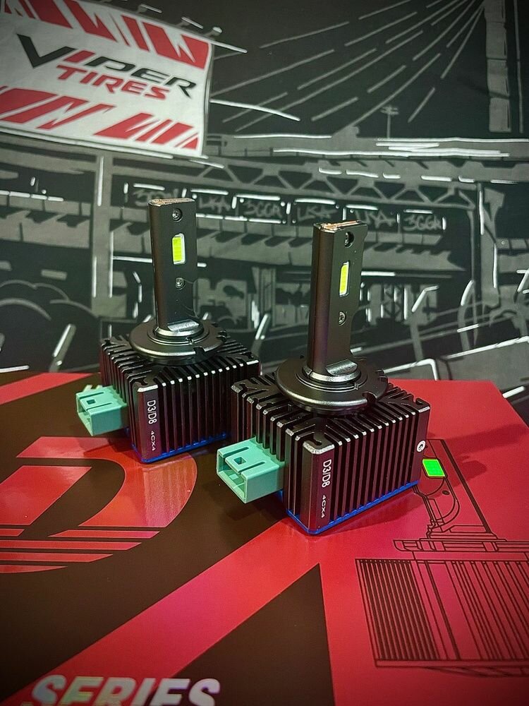 Светодиодные лампы D3S / D3R / Комплект 2 шт / Вместо штатного ксенона / 100W автомобильные LED лампочки