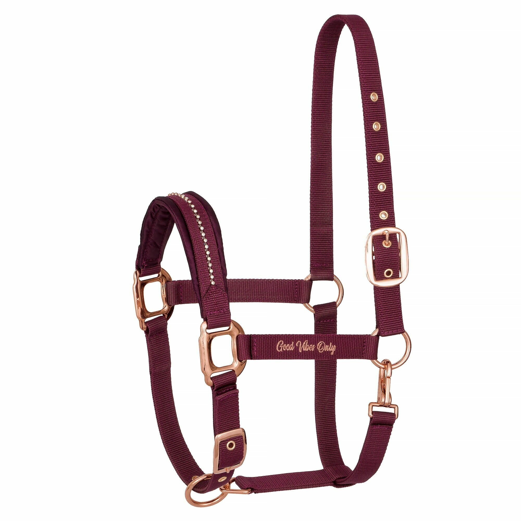 Недоуздок для лошадей и пони Equestrian Queen Amsterdam 23SS, Decathlon, Цвет: Темно-бордовый, Размер: CS