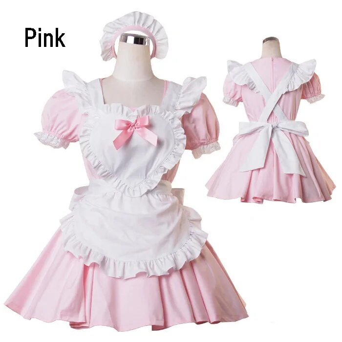 Розовый костюм горничной для косплея, Pink