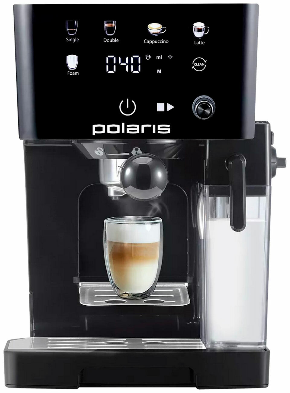 Рожковая кофеварка Polaris PCM 1560 WiFi IQ Home, черный