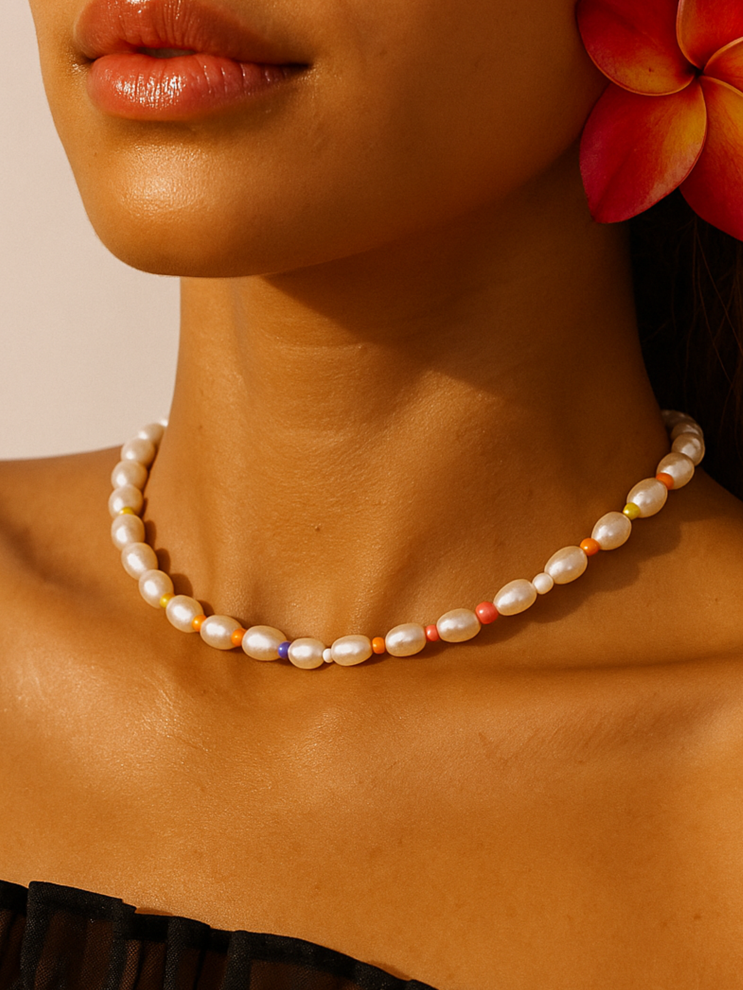 Чокер, жемчуг имитация