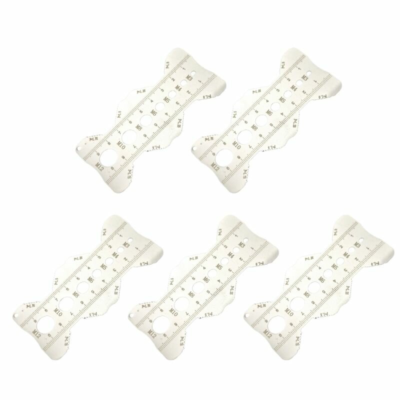 Линейка для измерения шага из нержавеющей стали, штангенциркуль вращающегося винта, измерение длины, диаметра, шага, резьбы-5шт