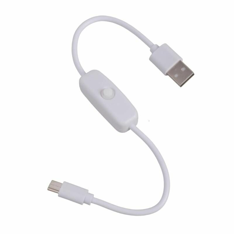 USB-кабель с разъёмом Type-C и выключателем питания, Белый - 30cm