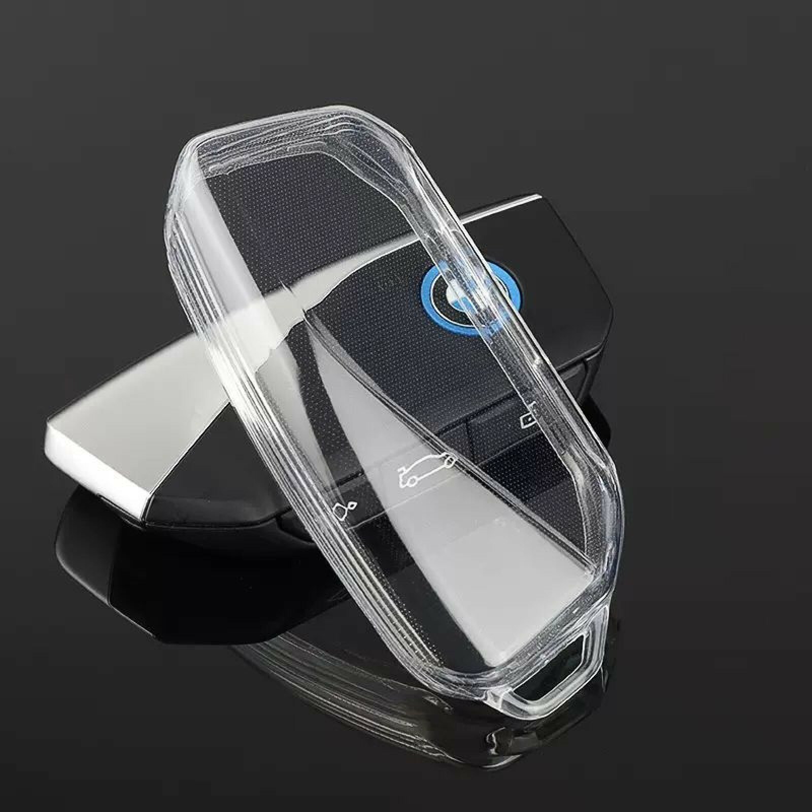 Чехол MyPads для ключа BMW нового поколения 735i 740i i7 iX X7 XM прозрачный пластик