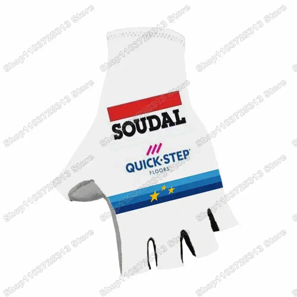 Велосипедные перчатки Soudal Quick Step 2026, противоскользящие гелевые велосипедные перчатки с половиной пальца, трикотаж для шоссейного велосипеда, спортивные перчатки для мотоцикла, варежки для горного велосипеда