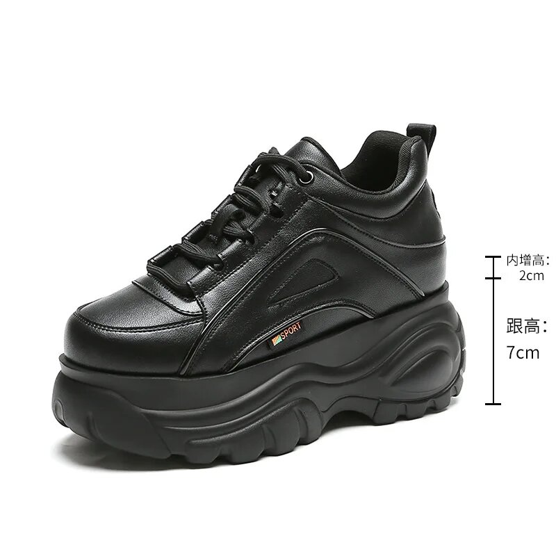 Кроссовки High Quality Soft Leather Lace Up Sneakers Women