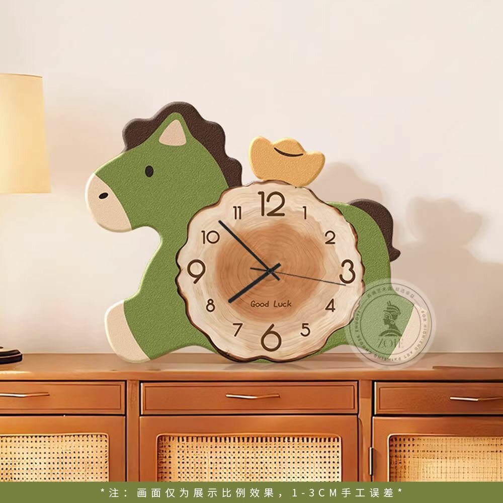 Настольные часы-украшение для прихожей, гостиной, ТВ-тумбы, декор для рабочего стола, символ богатства, год Лошади, забавные настольные часы.