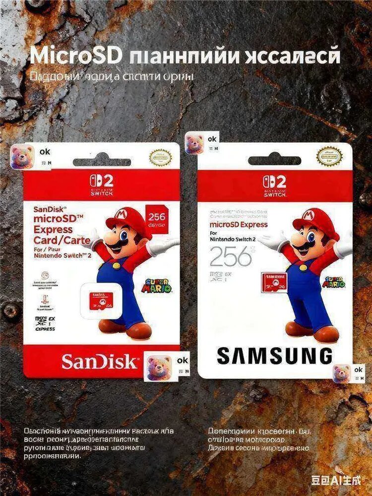 SanDisk microSD Express Card для Nintendo Switch 2 - 256GB - Карта памяти